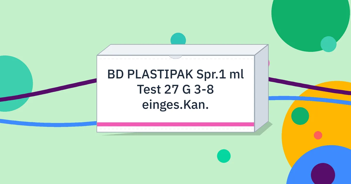 Symbolbild: Packung mit der Aufschrift BD PLASTIPAK Spr.1 ml Test 27 G 3-8 einges.Kan. (PZN 07664186) – Verfügbarkeit und Bezug in Apotheken in Frankfurt am Main