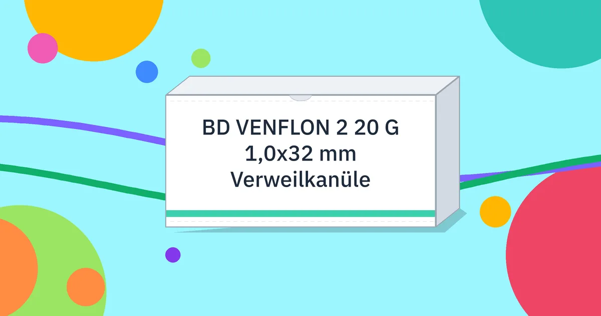 Symbolbild: Packung mit der Aufschrift BD VENFLON 2 20 G 1,0x32 mm Verweilkanüle (PZN 02768047) – Verfügbarkeit und Bezug in Apotheken in Frankfurt am Main