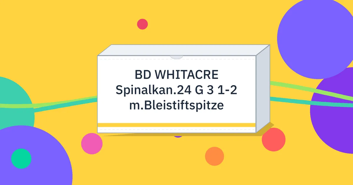 Symbolbild: Packung mit der Aufschrift BD WHITACRE Spinalkan.24 G 3 1-2 m.Bleistiftspitze (PZN 07664335) – Verfügbarkeit und Bezug in Apotheken in Frankfurt am Main