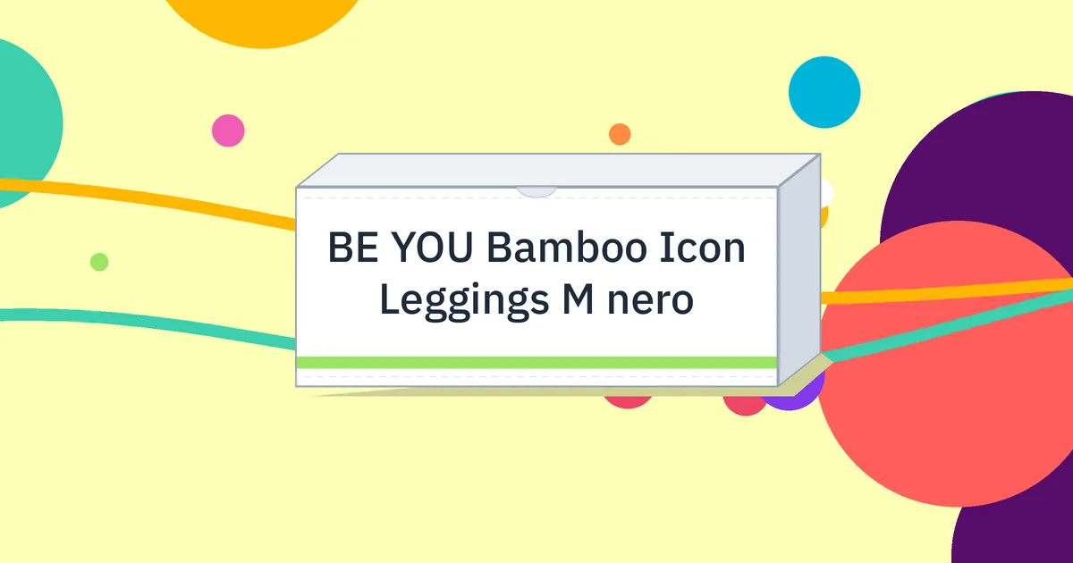 Symbolbild: Packung mit der Aufschrift BE YOU Bamboo Icon Leggings M nero (PZN 18649646) – Verfügbarkeit und Bezug in Apotheken in Frankfurt am Main