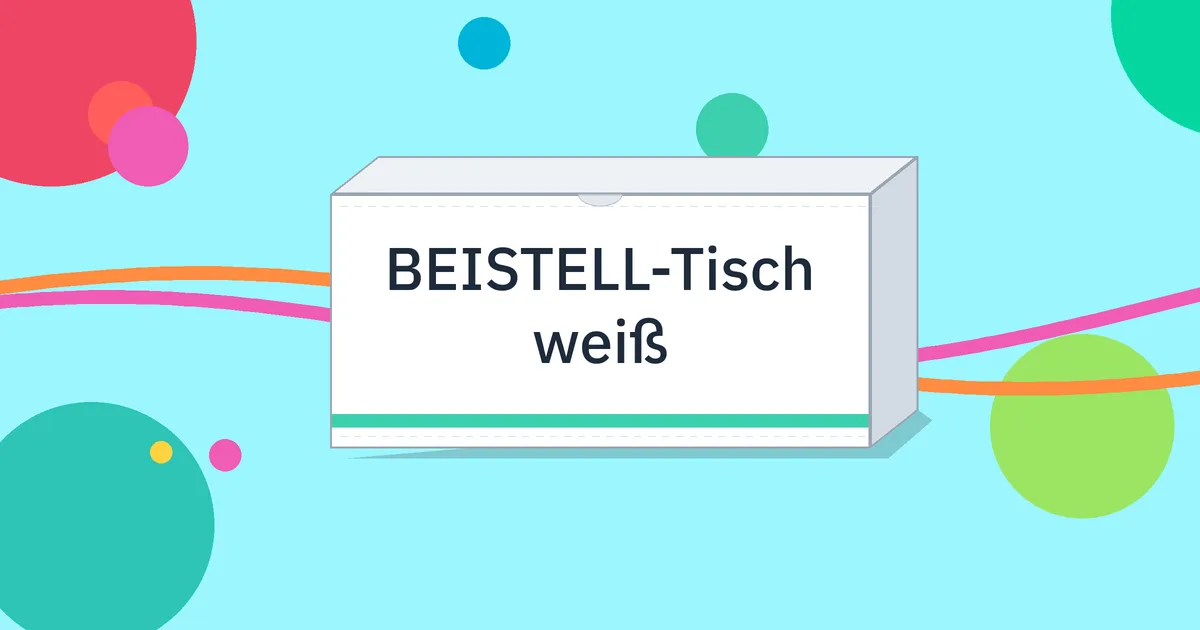 Symbolbild: Packung mit der Aufschrift BEISTELL-Tisch weiß (PZN 00914473) – Verfügbarkeit und Bezug in Apotheken in Frankfurt am Main