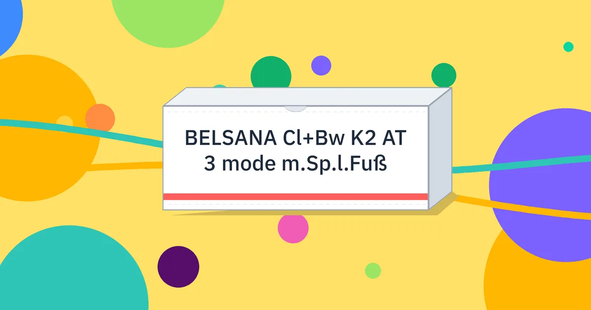 Symbolbild: Packung mit der Aufschrift BELSANA Cl+Bw K2 AT 3 mode m.Sp.l.Fuß (PZN 12249644) – Verfügbarkeit und Bezug in Apotheken in Frankfurt am Main