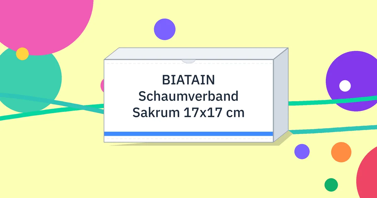 Symbolbild: Packung mit der Aufschrift BIATAIN Schaumverband Sakrum 17x17 cm (PZN 17291303) – Verfügbarkeit und Bezug in Apotheken in Frankfurt am Main