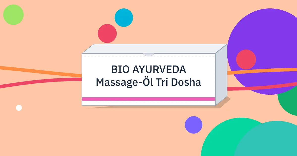 Symbolbild: Packung mit der Aufschrift BIO AYURVEDA Massage-Öl Tri Dosha (PZN 07216275) – Verfügbarkeit und Bezug in Apotheken in Frankfurt am Main