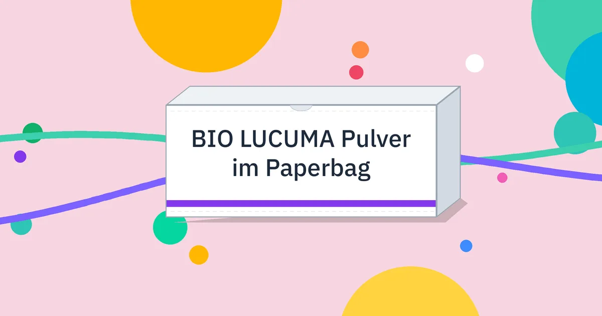 Symbolbild: Packung mit der Aufschrift BIO LUCUMA Pulver im Paperbag (PZN 11071405) – Verfügbarkeit und Bezug in Apotheken in Frankfurt am Main