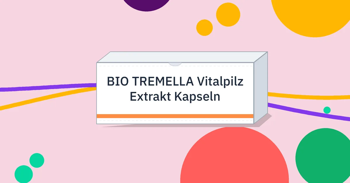 Symbolbild: Packung mit der Aufschrift BIO TREMELLA Vitalpilz Extrakt Kapseln (PZN 19810641) – Verfügbarkeit und Bezug in Apotheken in Frankfurt am Main