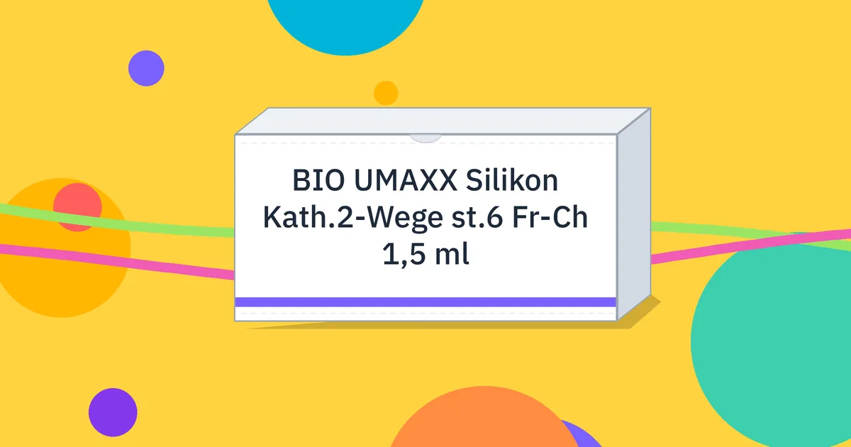 Symbolbild: Packung mit der Aufschrift BIO UMAXX Silikon Kath.2-Wege st.6 Fr-Ch 1,5 ml (PZN 05554967) – Verfügbarkeit und Bezug in Apotheken in Frankfurt am Main