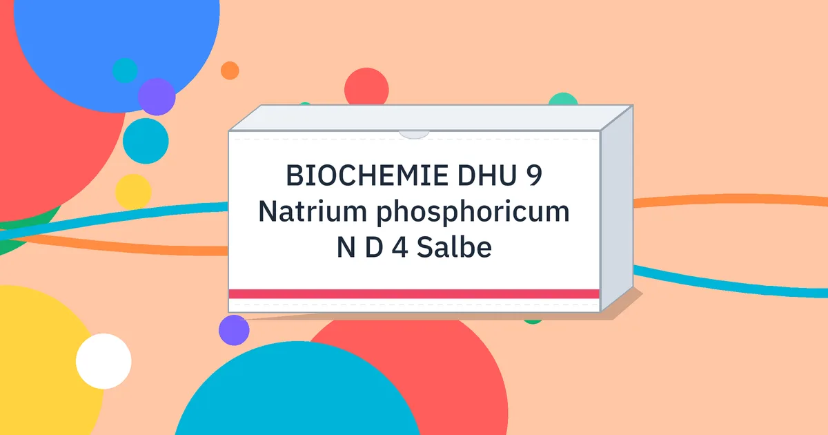 Symbolbild: Packung mit der Aufschrift BIOCHEMIE DHU 9 Natrium phosphoricum N D 4 Salbe (PZN 03636804) – Verfügbarkeit und Bezug in Apotheken in Frankfurt am Main
