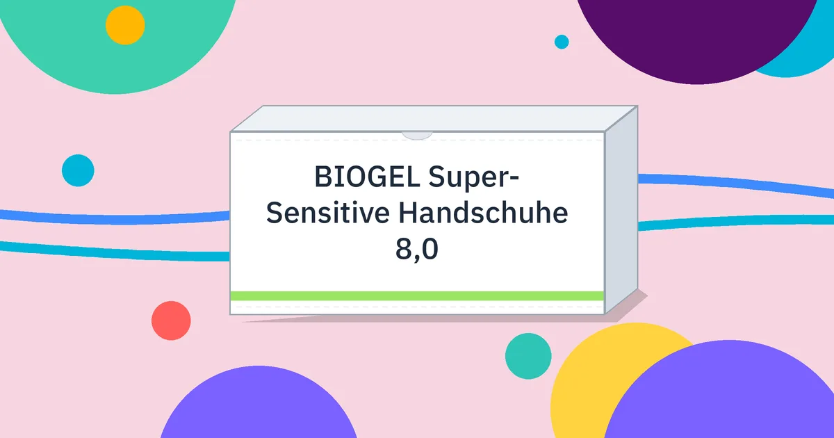Symbolbild: Packung mit der Aufschrift BIOGEL Super-Sensitive Handschuhe 8,0 (PZN 04702443) – Verfügbarkeit und Bezug in Apotheken in Frankfurt am Main