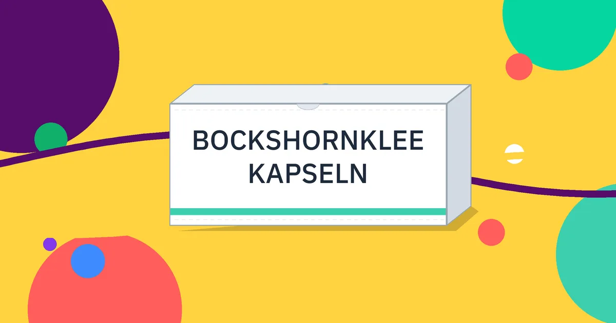Symbolbild: Packung mit der Aufschrift BOCKSHORNKLEE KAPSELN (PZN 13723869) – Verfügbarkeit und Bezug in Apotheken in Frankfurt am Main