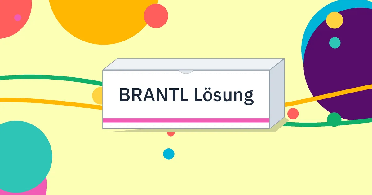 Symbolbild: Packung mit der Aufschrift BRANTL Lösung (PZN 04965160) – Verfügbarkeit und Bezug in Apotheken in Frankfurt am Main