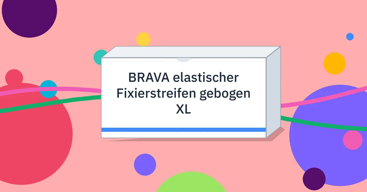 Symbolbild: Packung mit der Aufschrift BRAVA elastischer Fixierstreifen gebogen XL (PZN 15566894) – Verfügbarkeit und Bezug in Apotheken in Frankfurt am Main