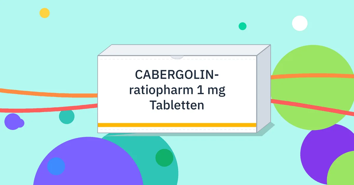 Symbolbild: Packung mit der Aufschrift CABERGOLIN-ratiopharm 1 mg Tabletten (PZN 02160297) – Verfügbarkeit und Bezug in Apotheken in Frankfurt am Main