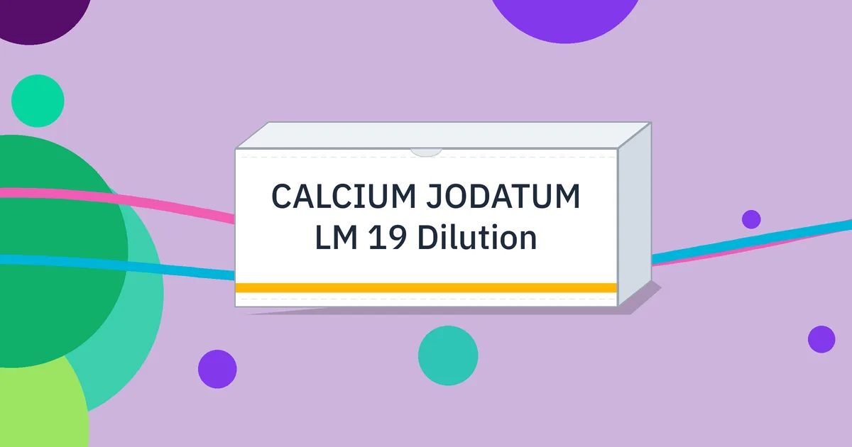 Symbolbild: Packung mit der Aufschrift CALCIUM JODATUM LM 19 Dilution (PZN 12804844) – Verfügbarkeit und Bezug in Apotheken in Frankfurt am Main