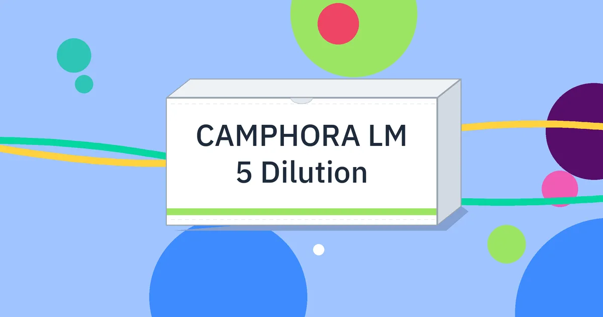 Symbolbild: Packung mit der Aufschrift CAMPHORA LM 5 Dilution (PZN 12807699) – Verfügbarkeit und Bezug in Apotheken in Frankfurt am Main