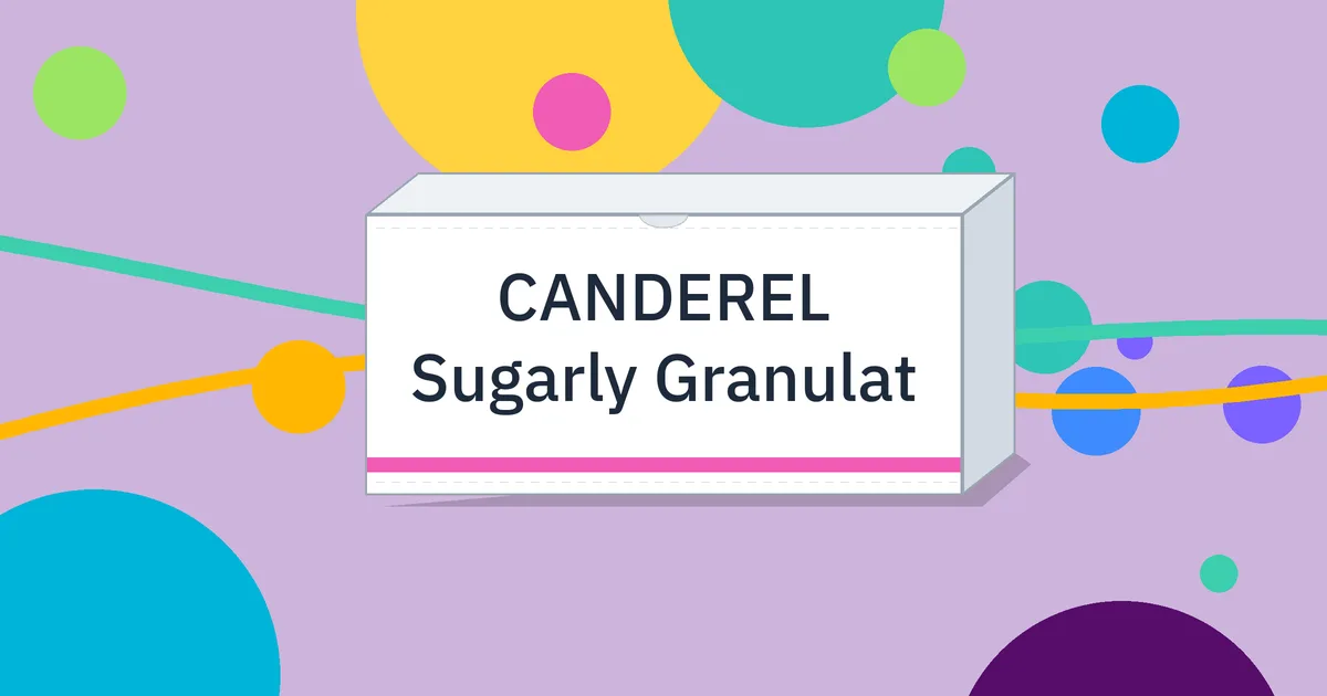 Symbolbild: Packung mit der Aufschrift CANDEREL Sugarly Granulat (PZN 19731947) – Verfügbarkeit und Bezug in Apotheken in Frankfurt am Main