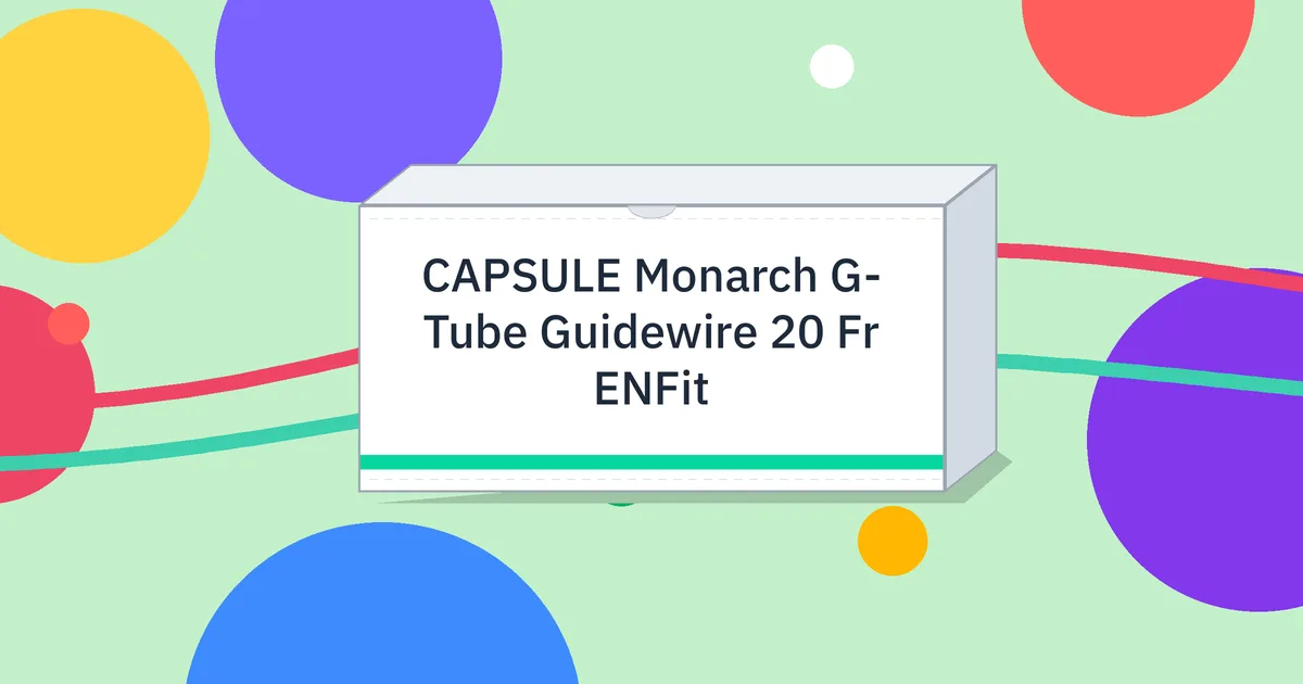 Symbolbild: Packung mit der Aufschrift CAPSULE Monarch G-Tube Guidewire 20 Fr ENFit (PZN 17601287) – Verfügbarkeit und Bezug in Apotheken in Frankfurt am Main