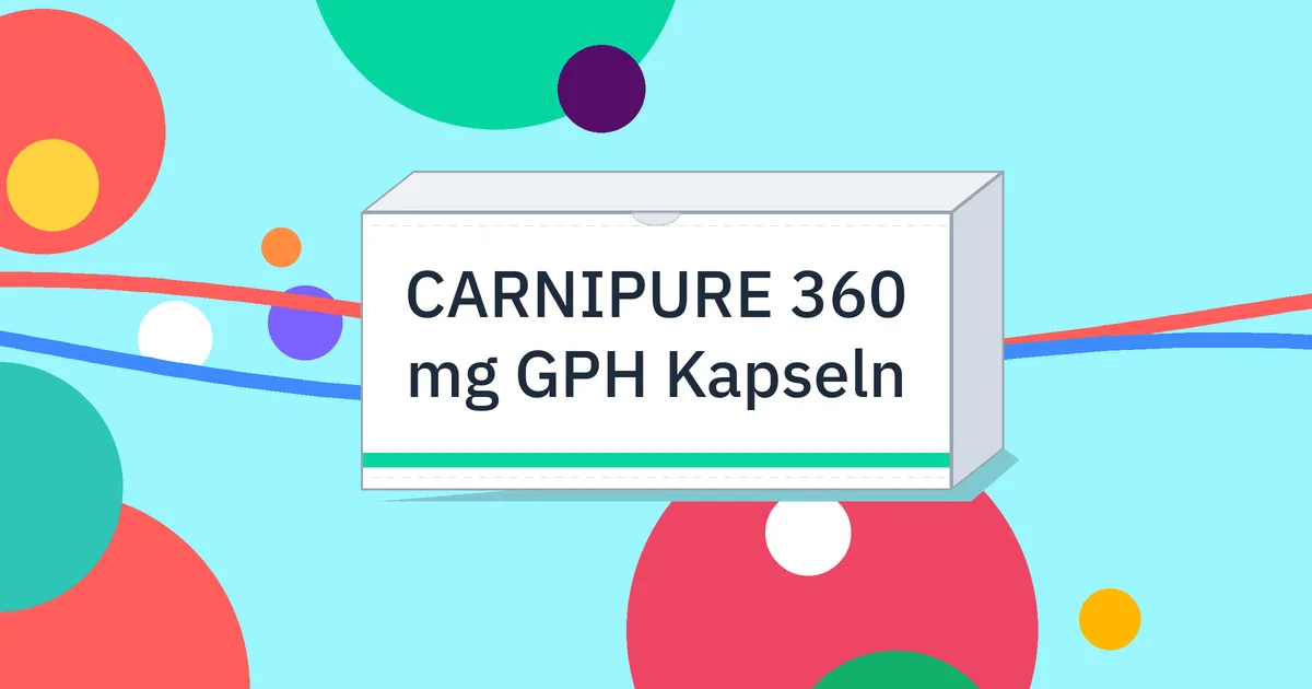 Symbolbild: Packung mit der Aufschrift CARNIPURE 360 mg GPH Kapseln (PZN 09115549) – Verfügbarkeit und Bezug in Apotheken in Frankfurt am Main