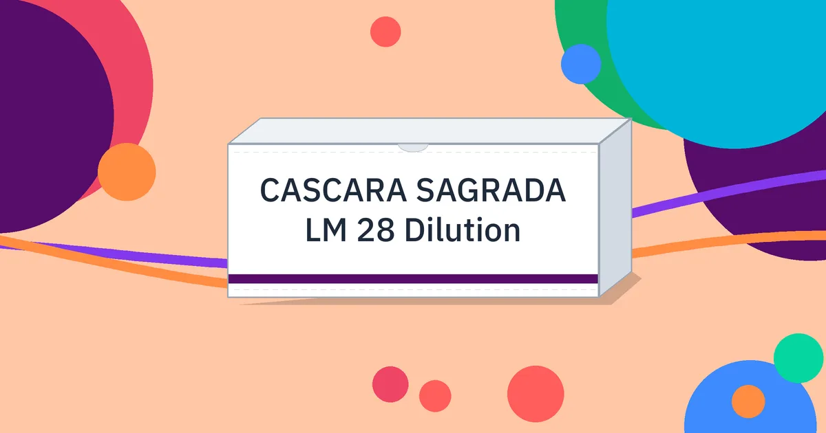 Symbolbild: Packung mit der Aufschrift CASCARA SAGRADA LM 28 Dilution (PZN 13433108) – Verfügbarkeit und Bezug in Apotheken in Frankfurt am Main