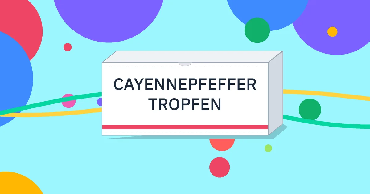 Symbolbild: Packung mit der Aufschrift CAYENNEPFEFFER TROPFEN (PZN 15191477) – Verfügbarkeit und Bezug in Apotheken in Frankfurt am Main