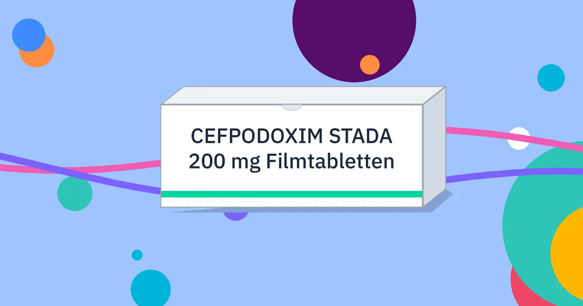 Symbolbild: Packung mit der Aufschrift CEFPODOXIM STADA 200 mg Filmtabletten (PZN 04366689) – Verfügbarkeit und Bezug in Apotheken in Frankfurt am Main