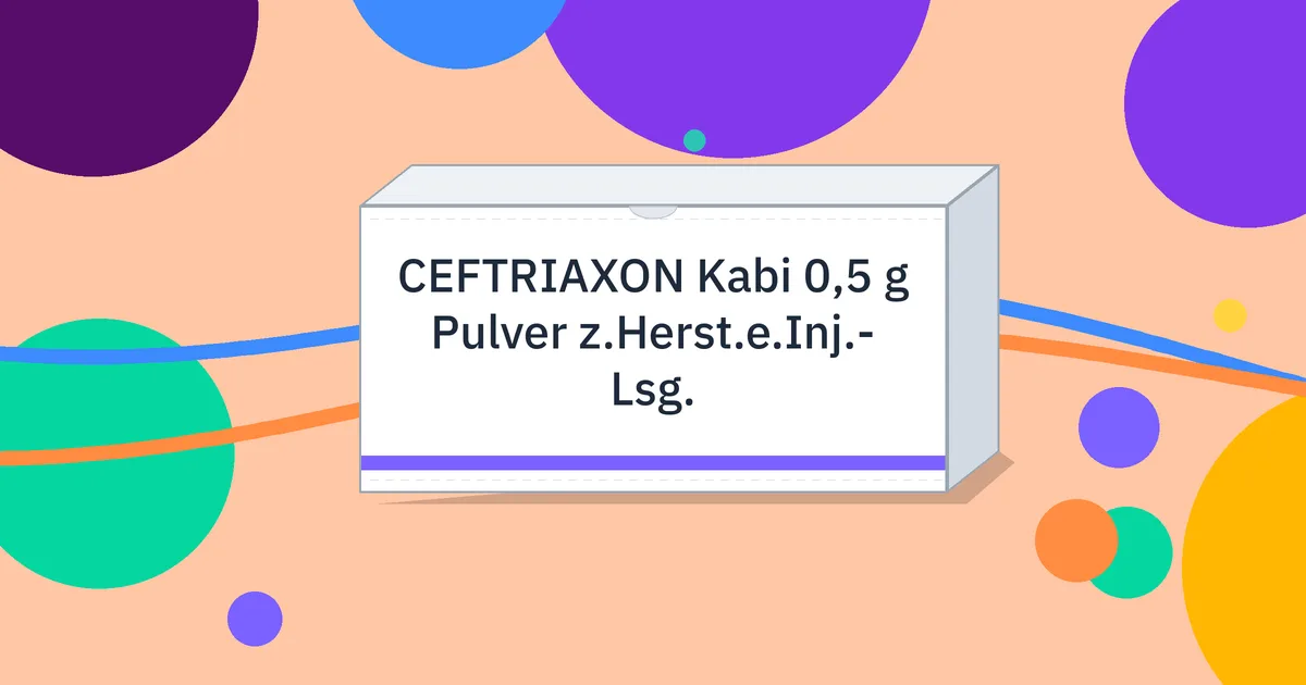 Symbolbild: Packung mit der Aufschrift CEFTRIAXON Kabi 0,5 g Pulver z.Herst.e.Inj.-Lsg. (PZN 02563670) – Verfügbarkeit und Bezug in Apotheken in Frankfurt am Main