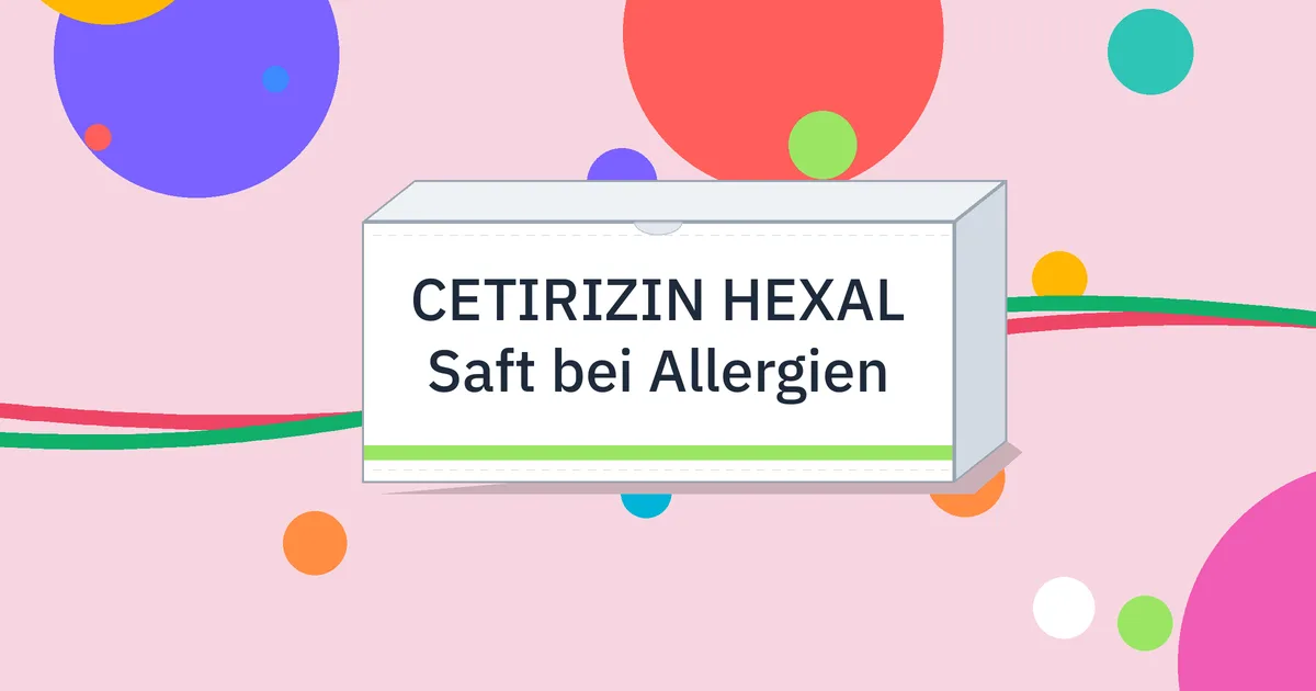 Symbolbild: Packung mit der Aufschrift CETIRIZIN HEXAL Saft bei Allergien (PZN 01830123) – Verfügbarkeit und Bezug in Apotheken in Frankfurt am Main