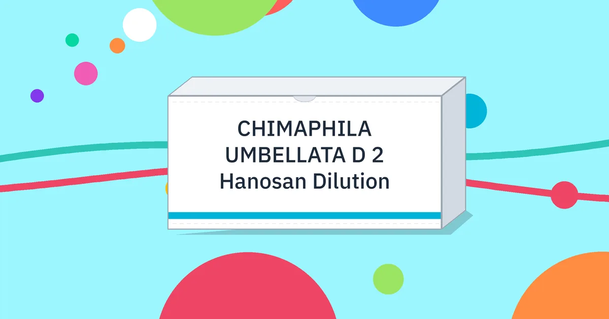 Symbolbild: Packung mit der Aufschrift CHIMAPHILA UMBELLATA D 2 Hanosan Dilution (PZN 07416206) – Verfügbarkeit und Bezug in Apotheken in Frankfurt am Main