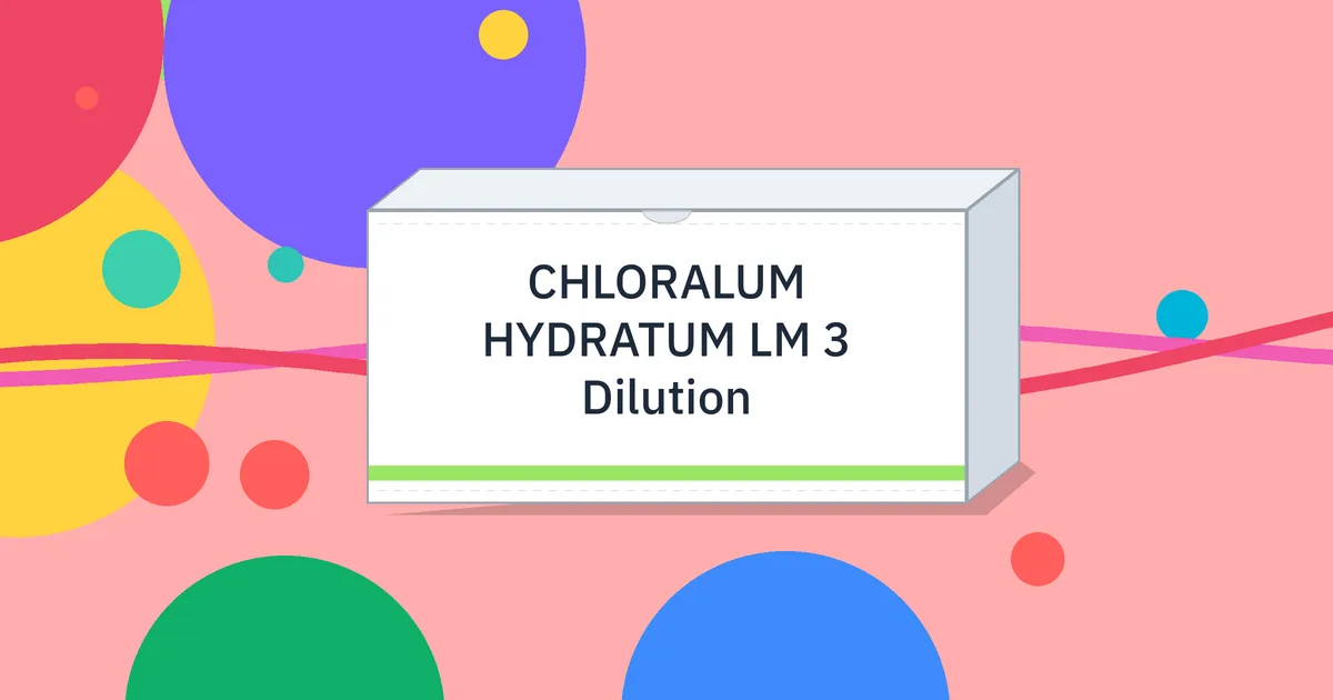 Symbolbild: Packung mit der Aufschrift CHLORALUM HYDRATUM LM 3 Dilution (PZN 13443957) – Verfügbarkeit und Bezug in Apotheken in Frankfurt am Main