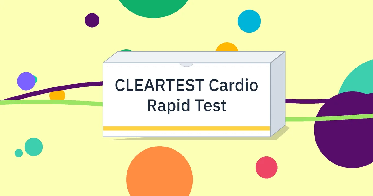 Symbolbild: Packung mit der Aufschrift CLEARTEST Cardio Rapid Test (PZN 18038658) – Verfügbarkeit und Bezug in Apotheken in Frankfurt am Main