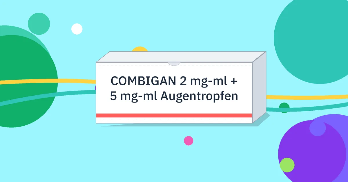 Symbolbild: Packung mit der Aufschrift COMBIGAN 2 mg-ml + 5 mg-ml Augentropfen (PZN 19093725) – Verfügbarkeit und Bezug in Apotheken in Frankfurt am Main