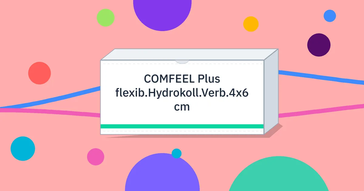 Symbolbild: Packung mit der Aufschrift COMFEEL Plus flexib.Hydrokoll.Verb.4x6 cm (PZN 19699333) – Verfügbarkeit und Bezug in Apotheken in Frankfurt am Main