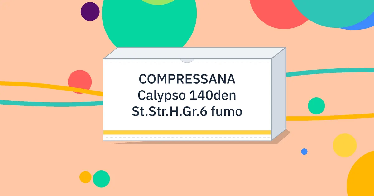 Symbolbild: Packung mit der Aufschrift COMPRESSANA Calypso 140den St.Str.H.Gr.6 fumo (PZN 07720335) – Verfügbarkeit und Bezug in Apotheken in Frankfurt am Main