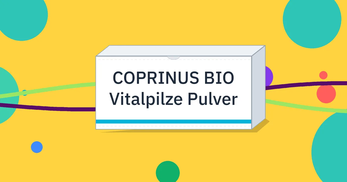 Symbolbild: Packung mit der Aufschrift COPRINUS BIO Vitalpilze Pulver (PZN 09509254) – Verfügbarkeit und Bezug in Apotheken in Frankfurt am Main