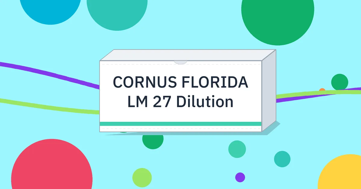 Symbolbild: Packung mit der Aufschrift CORNUS FLORIDA LM 27 Dilution (PZN 13452778) – Verfügbarkeit und Bezug in Apotheken in Frankfurt am Main