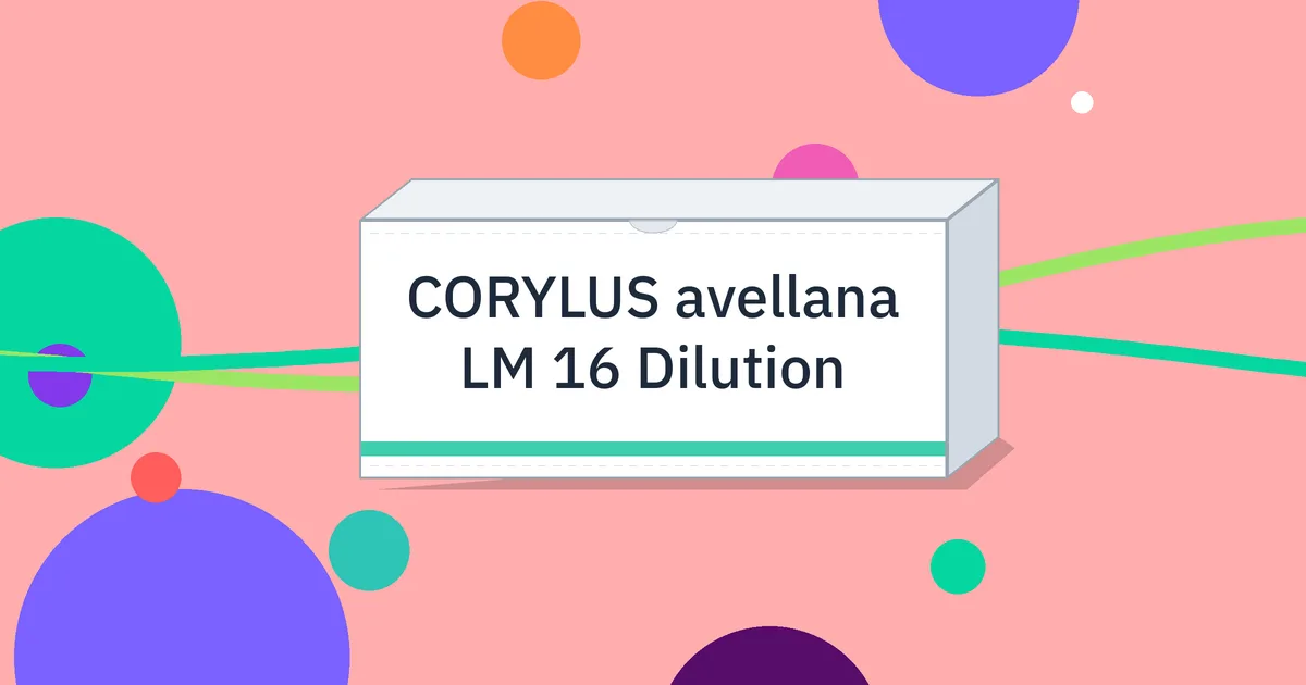 Symbolbild: Packung mit der Aufschrift CORYLUS avellana LM 16 Dilution (PZN 13454501) – Verfügbarkeit und Bezug in Apotheken in Frankfurt am Main