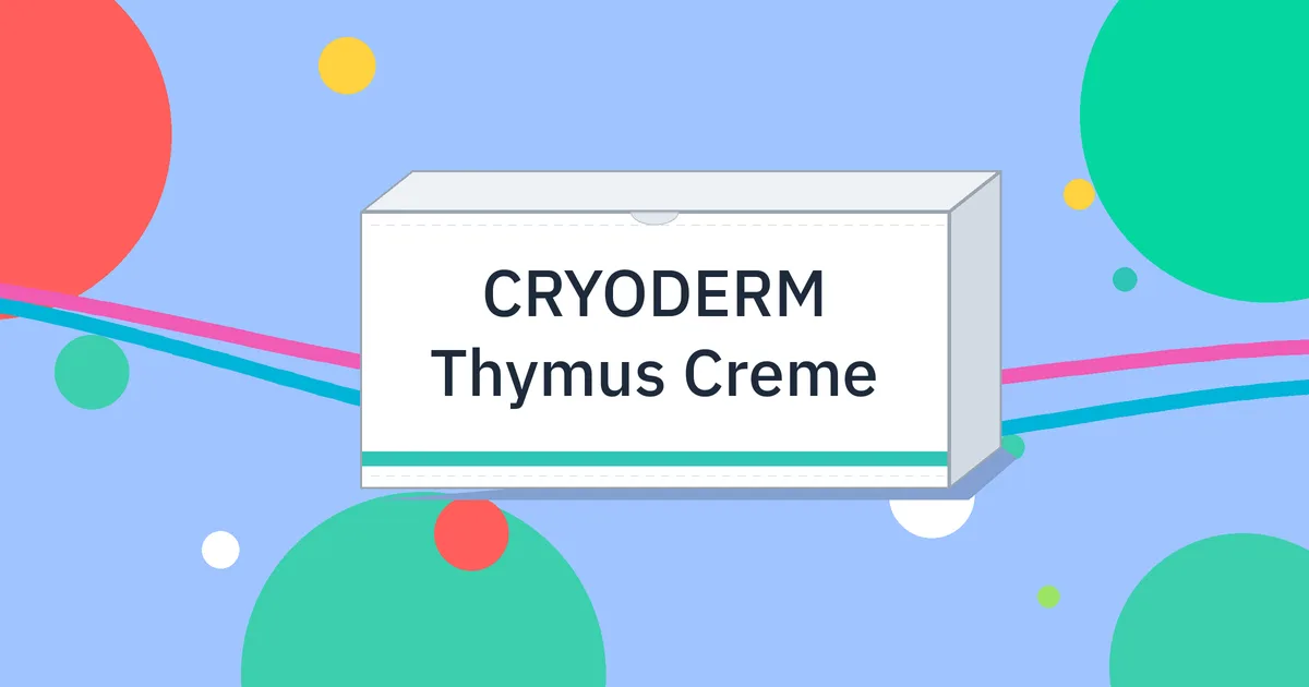 Symbolbild: Packung mit der Aufschrift CRYODERM Thymus Creme (PZN 03416327) – Verfügbarkeit und Bezug in Apotheken in Frankfurt am Main