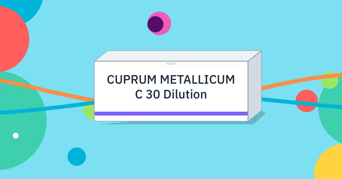 Symbolbild: Packung mit der Aufschrift CUPRUM METALLICUM C 30 Dilution (PZN 07166241) – Verfügbarkeit und Bezug in Apotheken in Frankfurt am Main