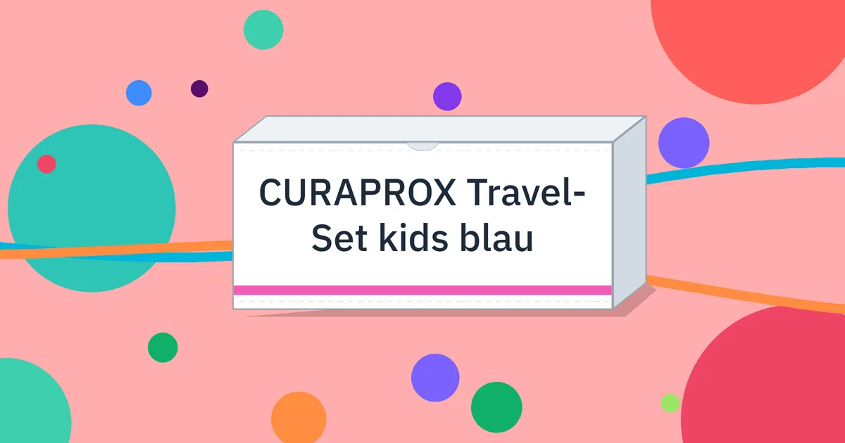 Symbolbild: Packung mit der Aufschrift CURAPROX Travel-Set kids blau (PZN 20043365) – Verfügbarkeit und Bezug in Apotheken in Frankfurt am Main