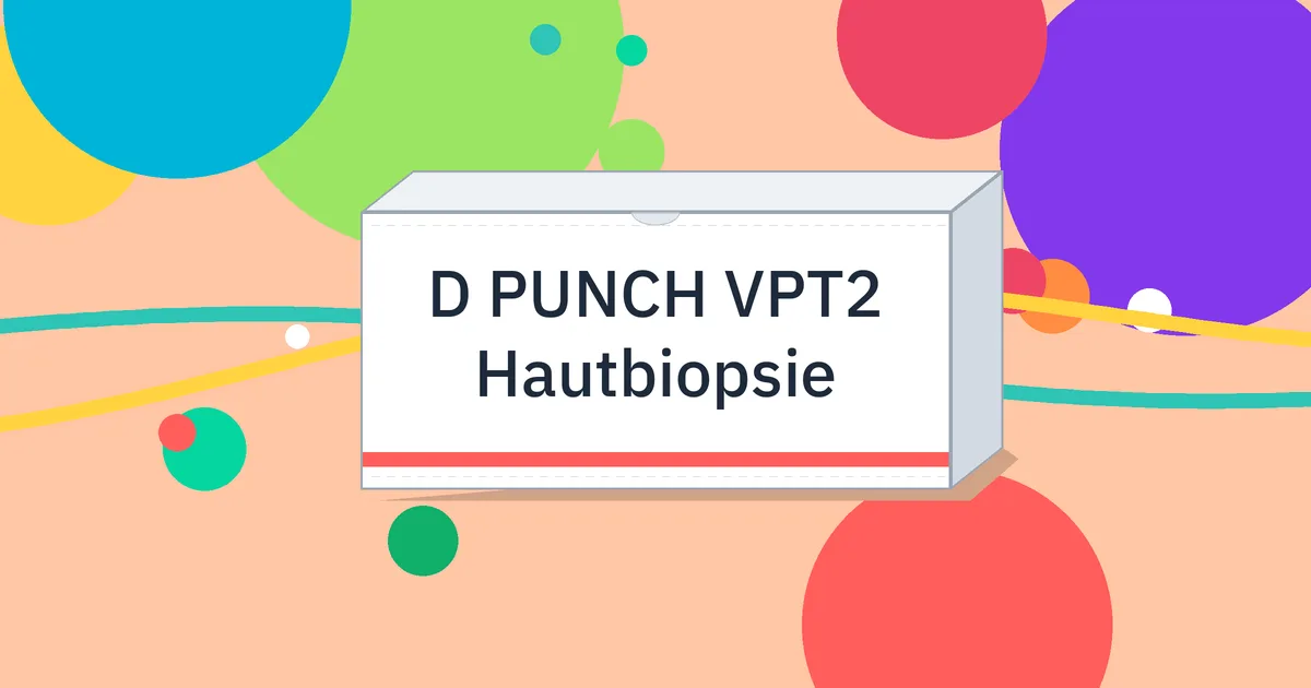 Symbolbild: Packung mit der Aufschrift D PUNCH VPT2 Hautbiopsie (PZN 19250662) – Verfügbarkeit und Bezug in Apotheken in Frankfurt am Main