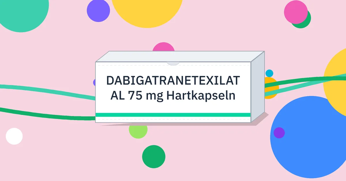 Symbolbild: Packung mit der Aufschrift DABIGATRANETEXILAT AL 75 mg Hartkapseln (PZN 18372110) – Verfügbarkeit und Bezug in Apotheken in Frankfurt am Main