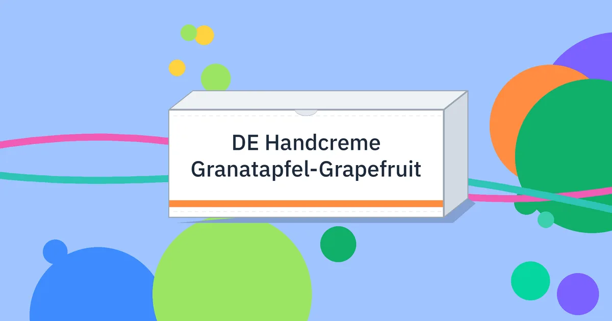 Symbolbild: Packung mit der Aufschrift DE Handcreme Granatapfel-Grapefruit (PZN 14136080) – Verfügbarkeit und Bezug in Apotheken in Frankfurt am Main