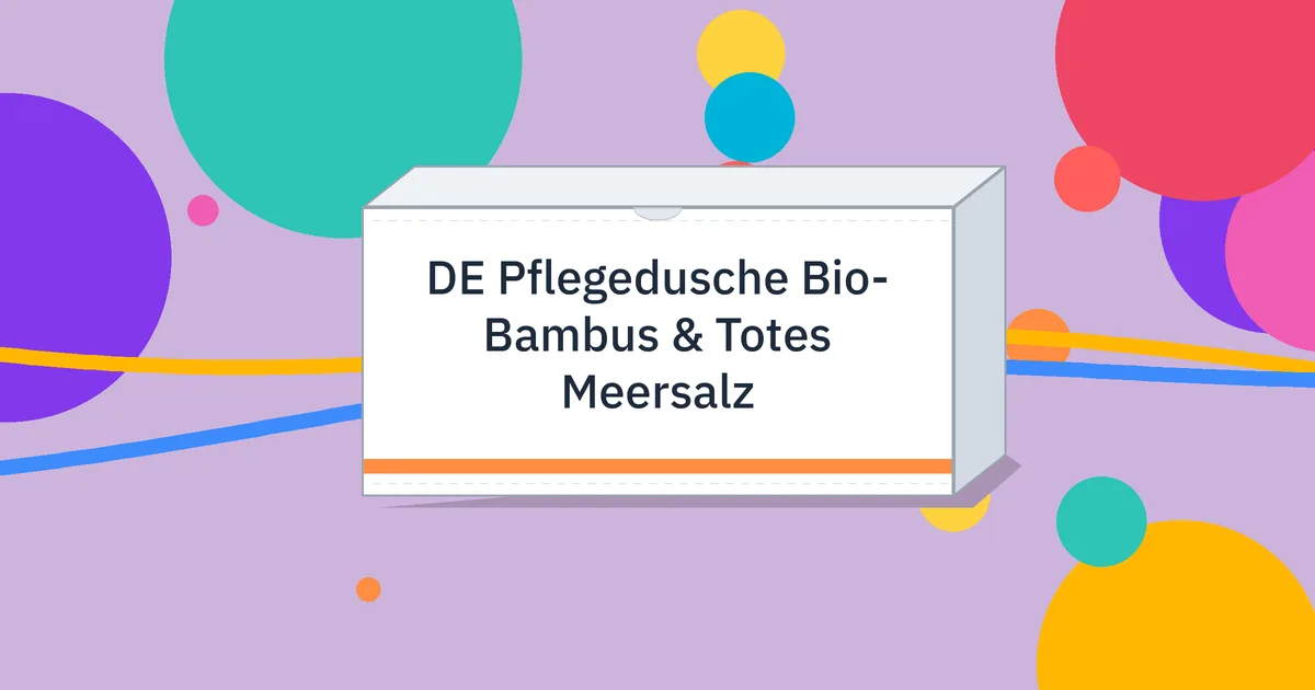 Symbolbild: Packung mit der Aufschrift DE Pflegedusche Bio-Bambus & Totes Meersalz (PZN 17248833) – Verfügbarkeit und Bezug in Apotheken in Frankfurt am Main