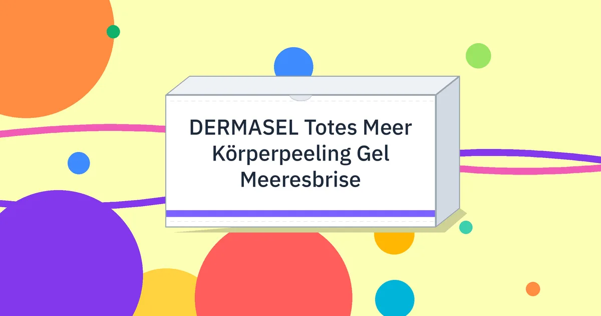 Symbolbild: Packung mit der Aufschrift DERMASEL Totes Meer Körperpeeling Gel Meeresbrise (PZN 18323637) – Verfügbarkeit und Bezug in Apotheken in Frankfurt am Main