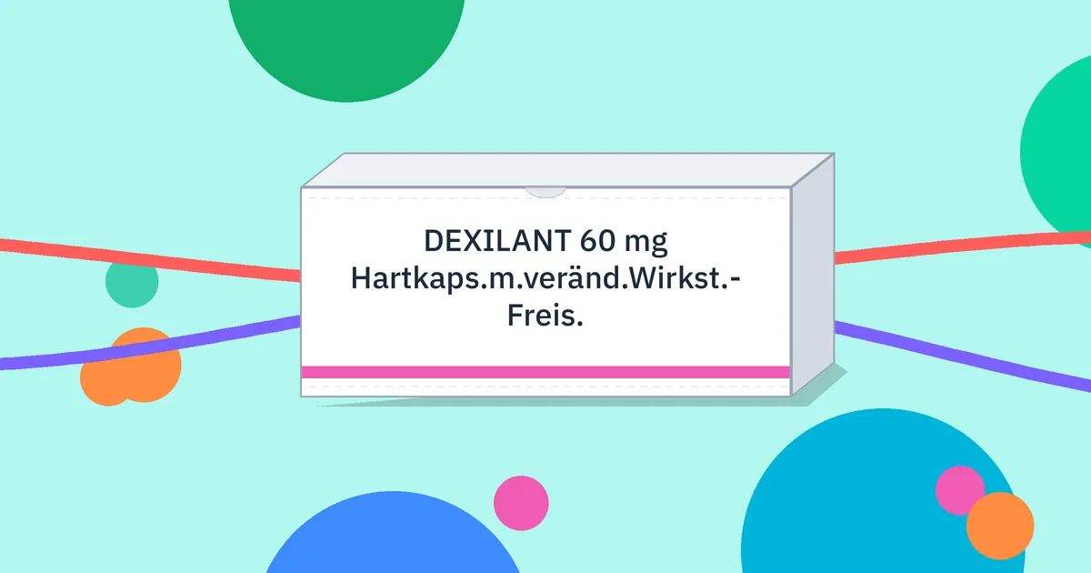Symbolbild: Packung mit der Aufschrift DEXILANT 60 mg Hartkaps.m.veränd.Wirkst.-Freis. (PZN 10358205) – Verfügbarkeit und Bezug in Apotheken in Frankfurt am Main