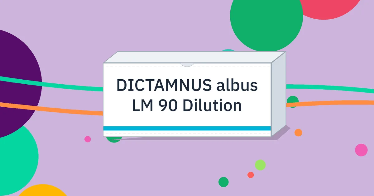 Symbolbild: Packung mit der Aufschrift DICTAMNUS albus LM 90 Dilution (PZN 13464971) – Verfügbarkeit und Bezug in Apotheken in Frankfurt am Main