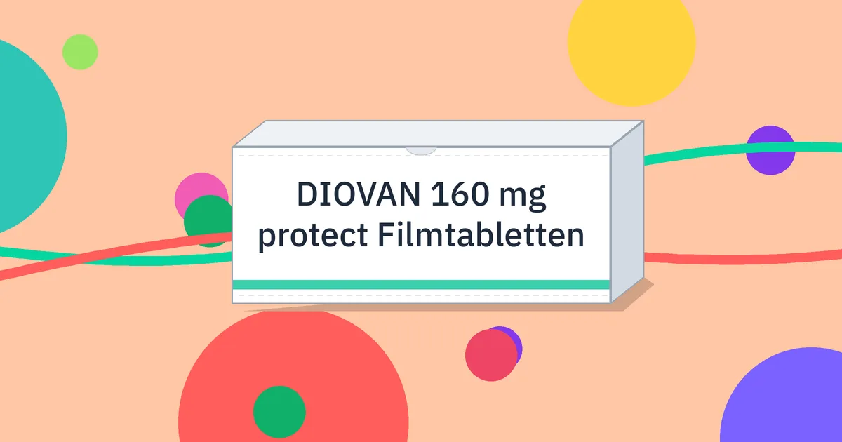 Symbolbild: Packung mit der Aufschrift DIOVAN 160 mg protect Filmtabletten (PZN 14018475) – Verfügbarkeit und Bezug in Apotheken in Frankfurt am Main