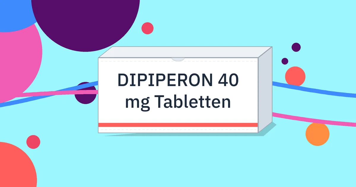 Symbolbild: Packung mit der Aufschrift DIPIPERON 40 mg Tabletten (PZN 01843806) – Verfügbarkeit und Bezug in Apotheken in Frankfurt am Main