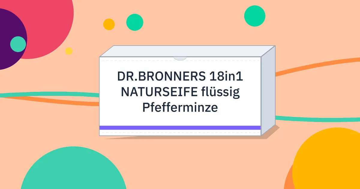 Symbolbild: Packung mit der Aufschrift DR.BRONNERS 18in1 NATURSEIFE flüssig Pfefferminze (PZN 19241338) – Verfügbarkeit und Bezug in Apotheken in Frankfurt am Main