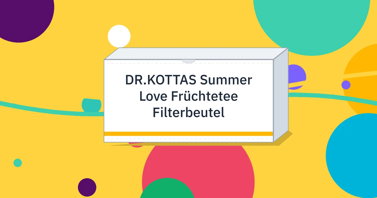 Symbolbild: Packung mit der Aufschrift DR.KOTTAS Summer Love Früchtetee Filterbeutel (PZN 20115024) – Verfügbarkeit und Bezug in Apotheken in Frankfurt am Main